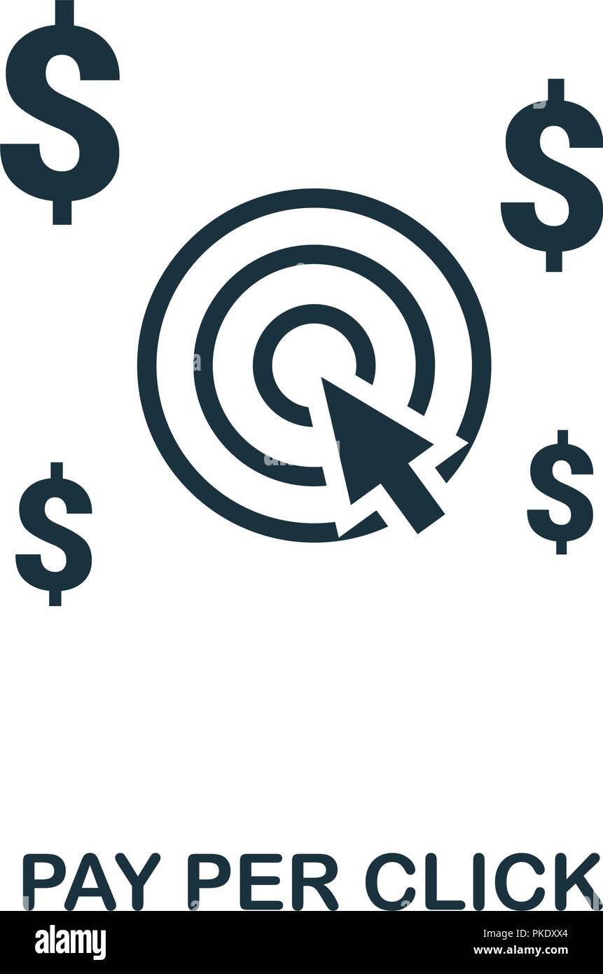 Pay Per Click icon. Monochrome style design from e-commerce collection ...