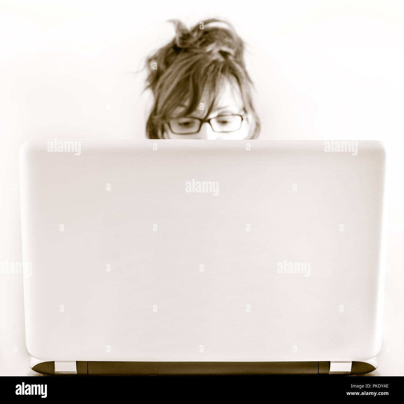 Human face, front view, laptop hi-res stock photography and images - Alamy