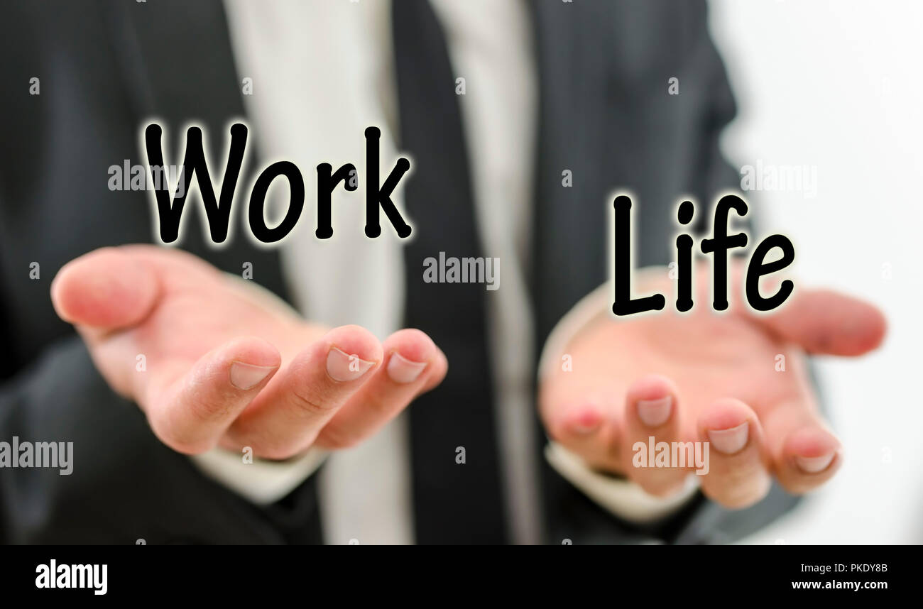 Business man balancing work and private life. Weighing priorities in ...