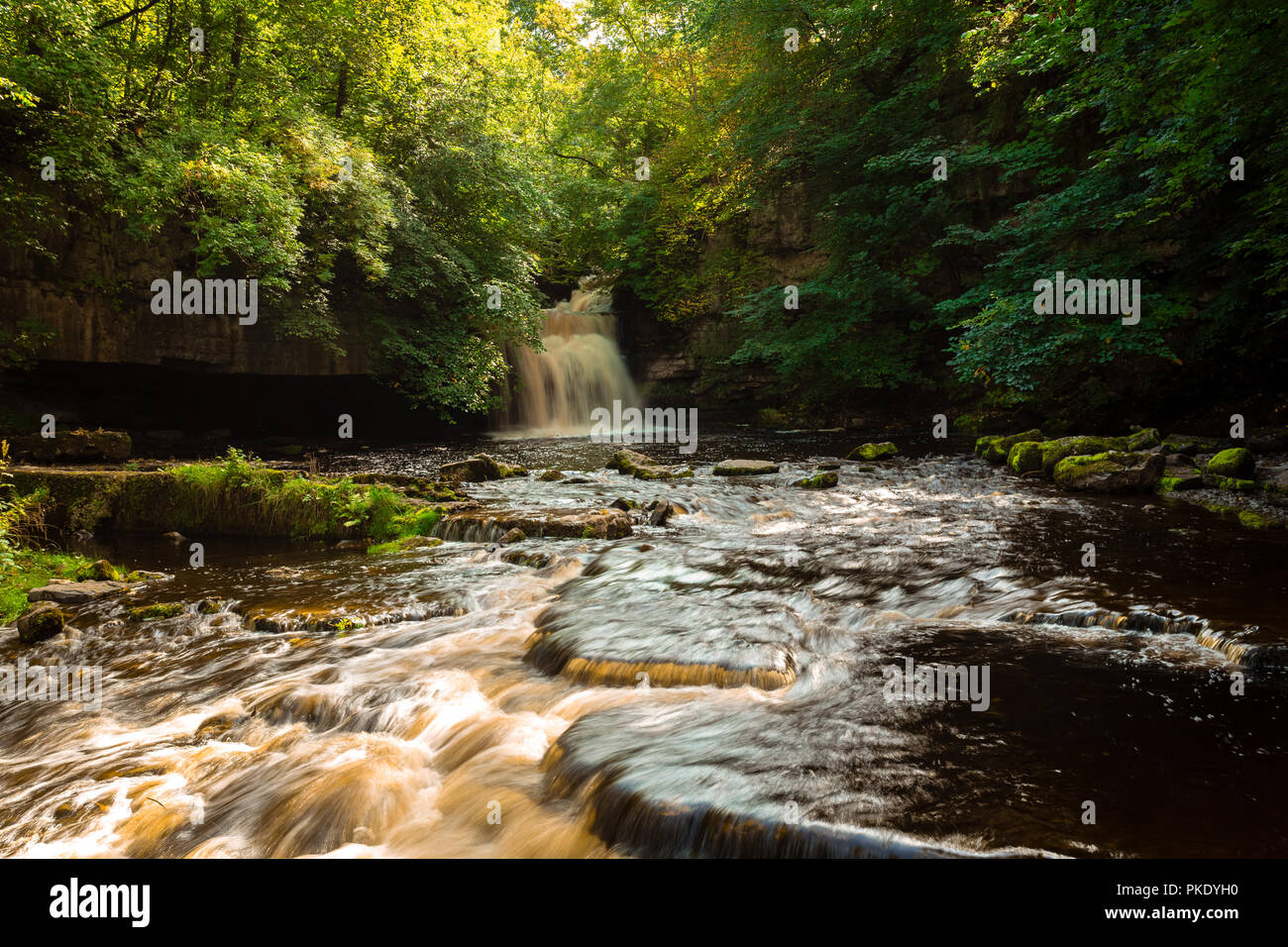 Cauldron Force waterfall in West Burton, a small rural village in the ...