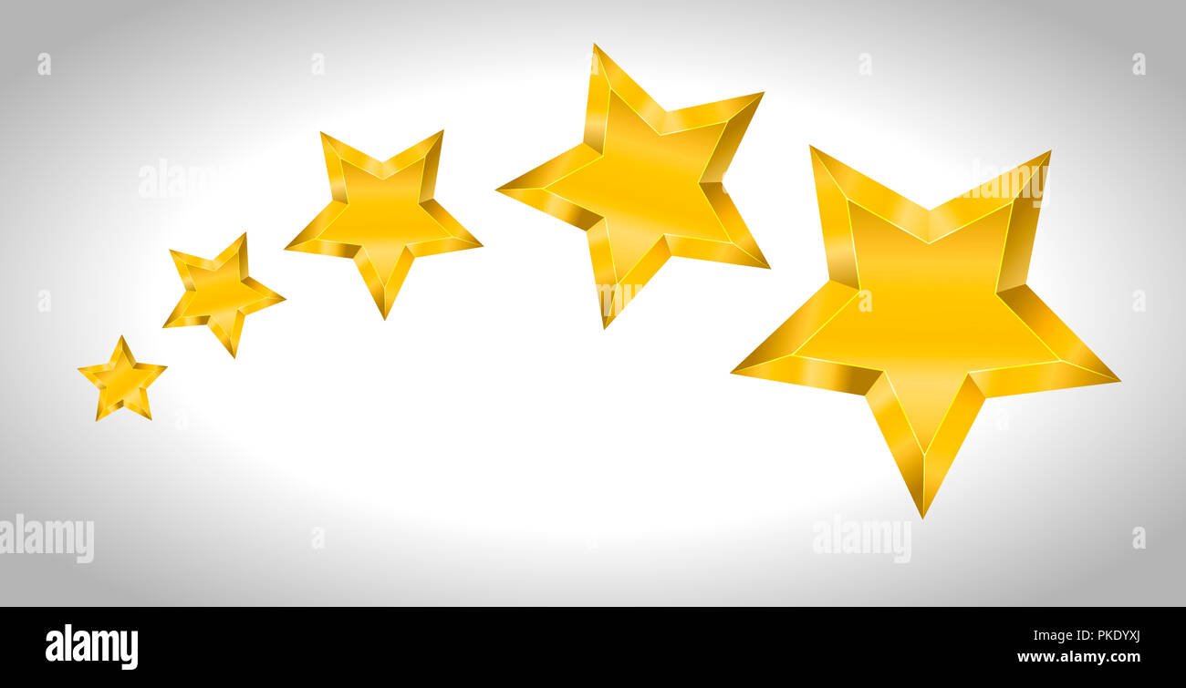 Star realistic metallic golden isolated yellow 3D illustration Stock ...
