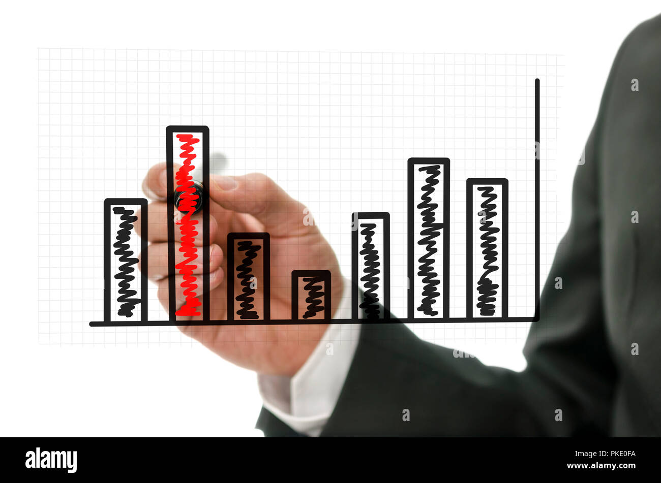 Business man presenting and explaining business graph Stock Photo - Alamy