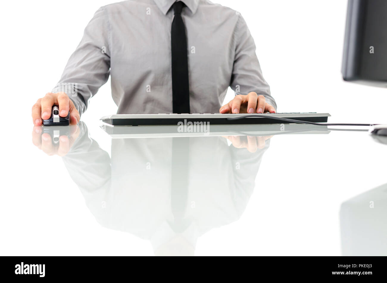 Man sitting office desk using hi-res stock photography and images - Alamy