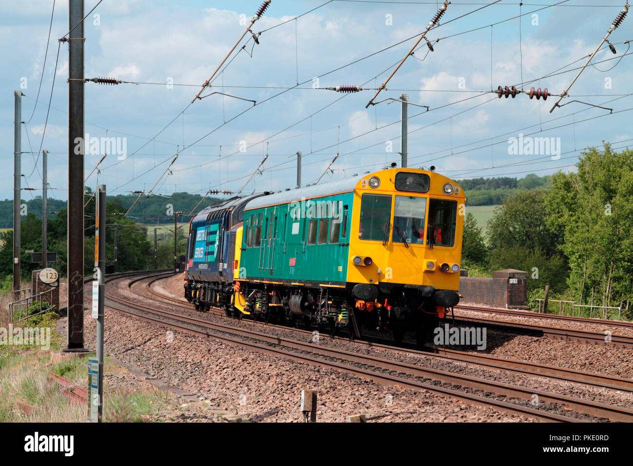 A class 37 diesel locomotive number 37409 propelling inspection saloon ...