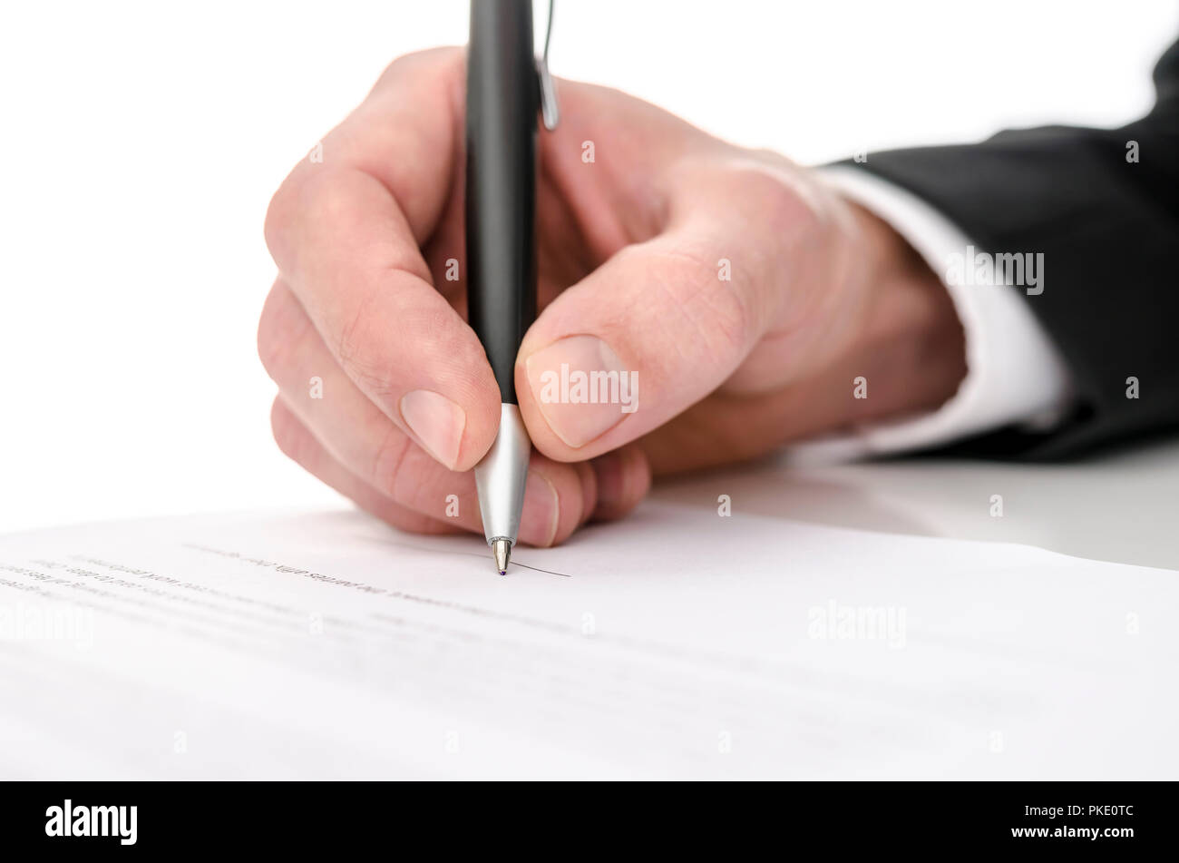Business man signing a contract hi-res stock photography and images - Alamy
