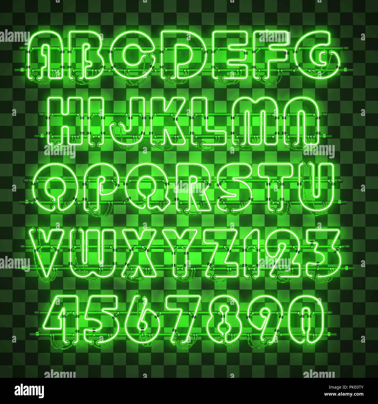 Glowing green neon alphabet letters hi-res stock photography and images ...
