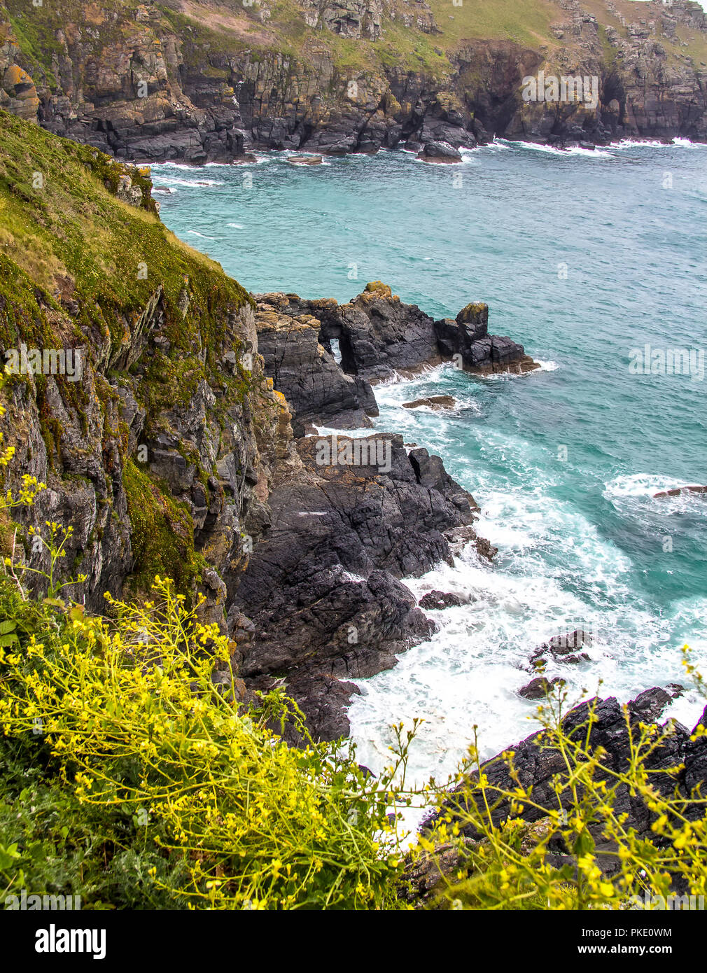 Lizard Point in Cornwall during blustery weather Stock Photo - Alamy
