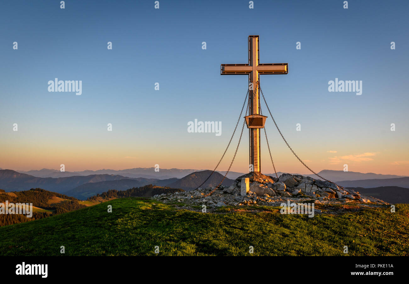 summit cross in the morning Stock Photo - Alamy