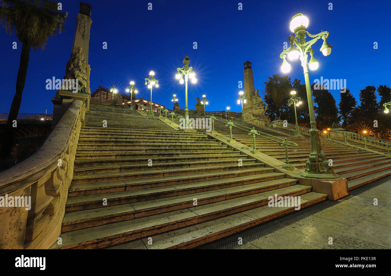 View of the historic stairs at the old main staion Saint Charles of ...