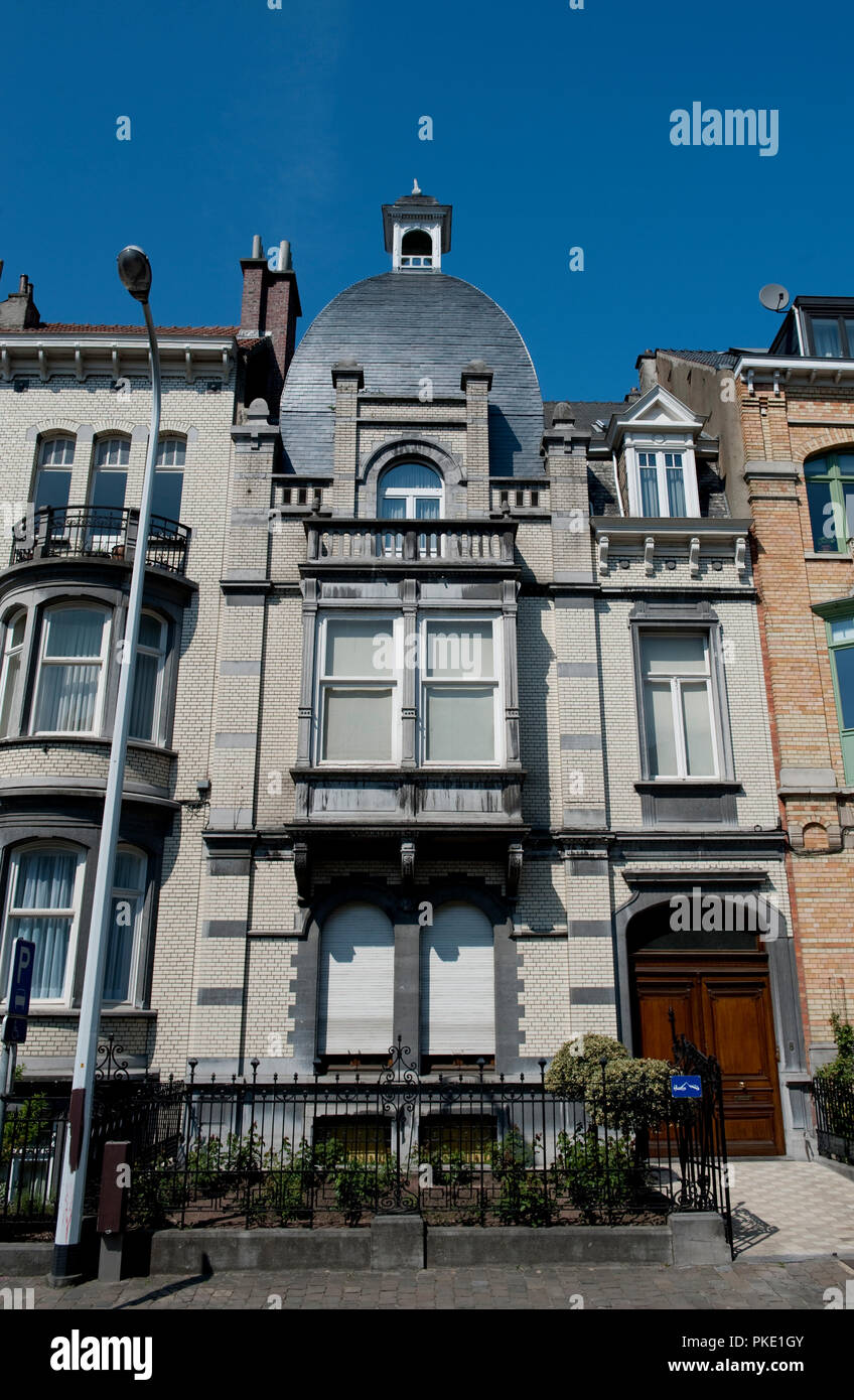 Nice mansion houses in Schaerbeek, Brussels (Belgium, 19/04/2011 Stock ...