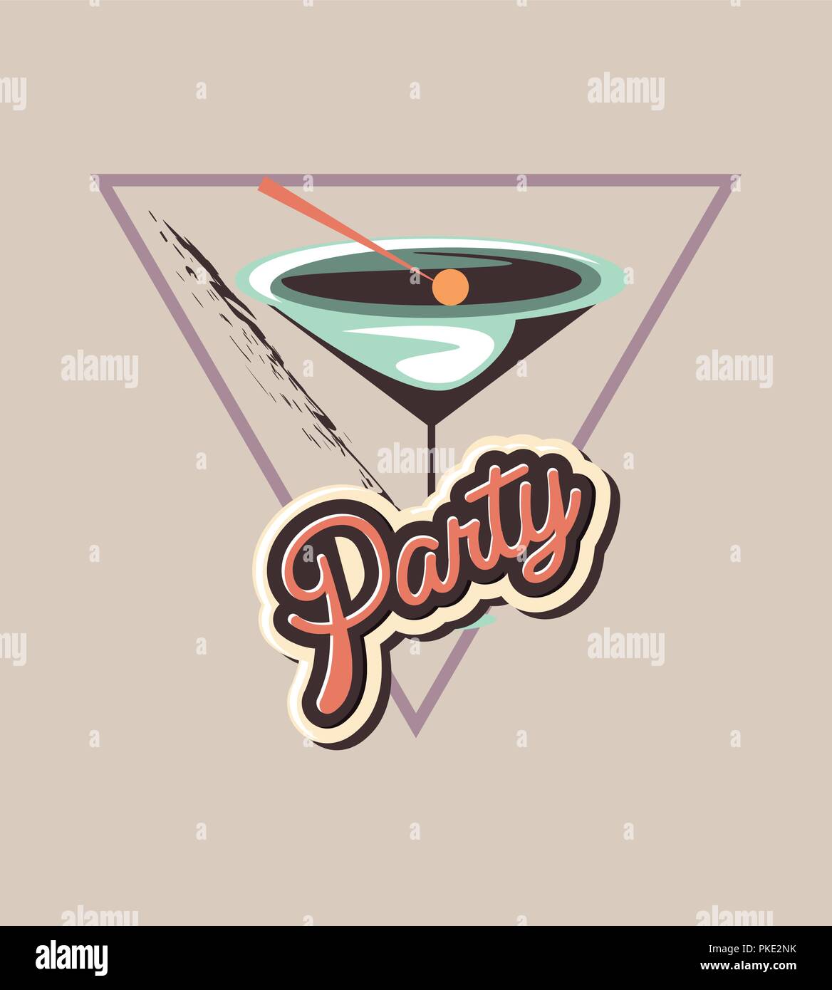 celebrating cocktail drink retro party vector illustration Stock Vector ...