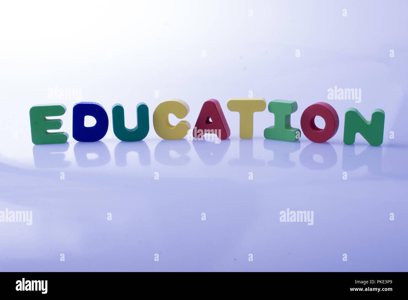 the word EDUCATION written with colorful letter blocks Stock Photo - Alamy