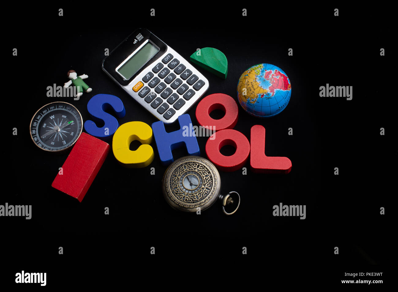 Education concept by School lettering with colorful wooden letters ...