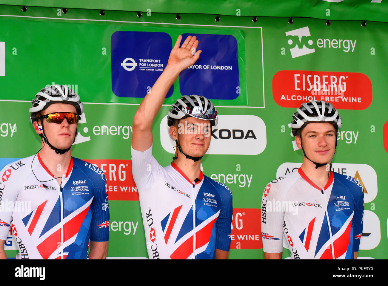 Riders of HSBC team Great Britain at the OVO Energy Tour of Britain ...