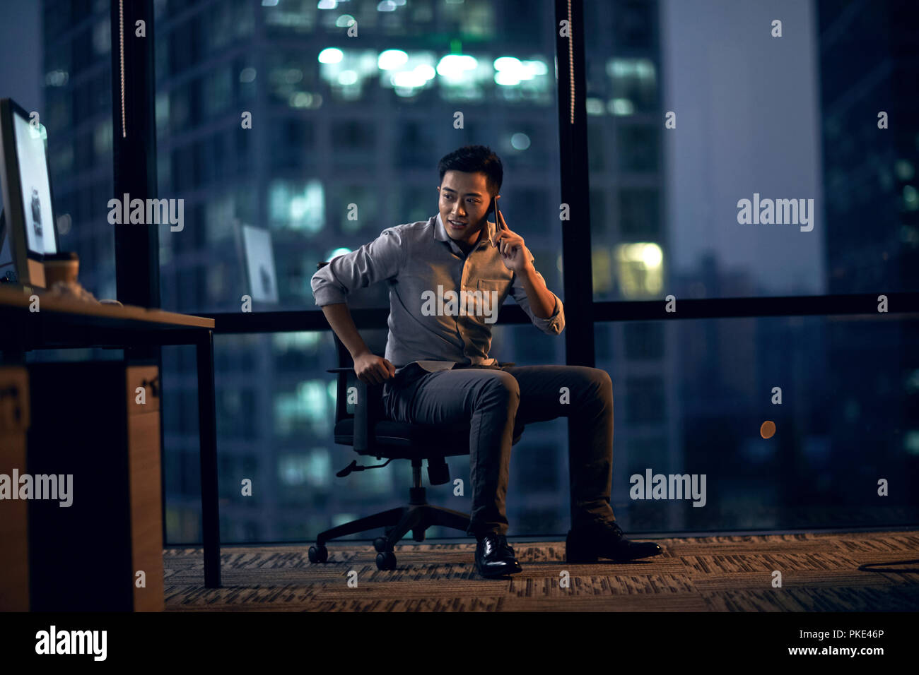 Building Office Night Working Overtime High Resolution Stock ...