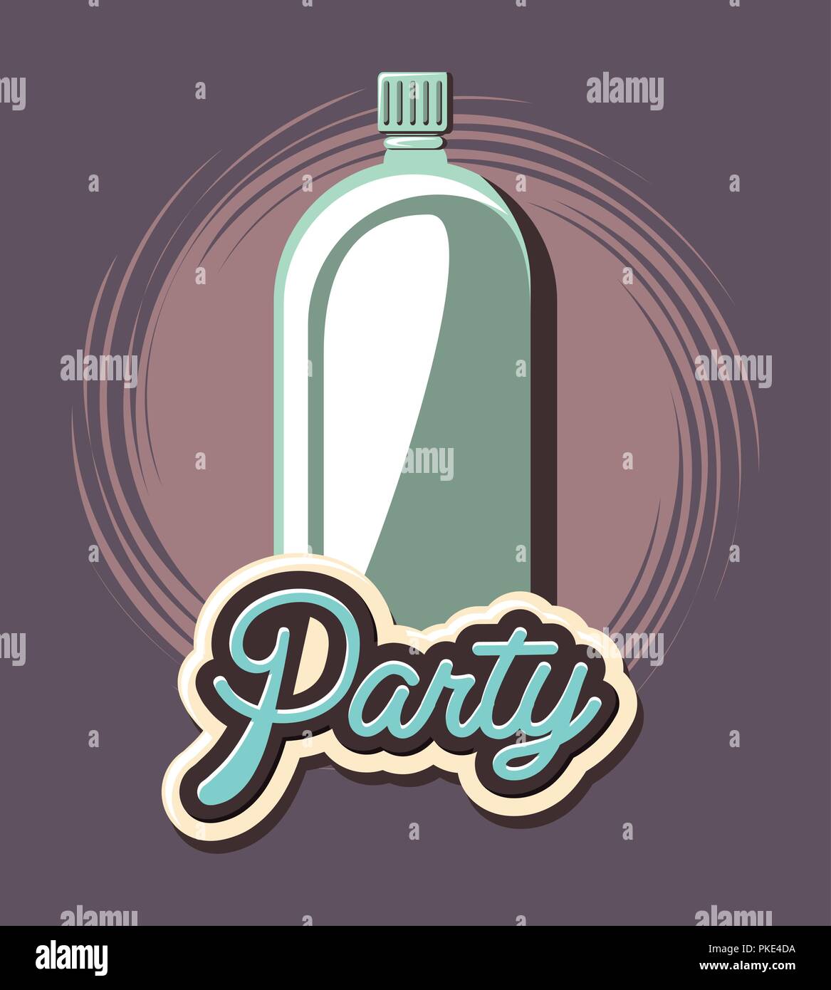 celebration soda bottle beverage fresh retro party vector illustration ...