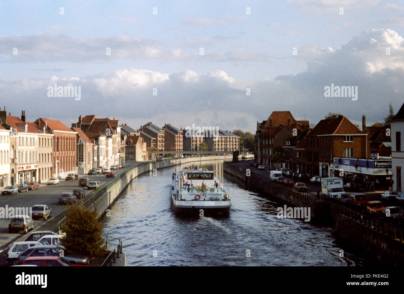 The Escaut river in Tournai (Belgium, 10/1994 Stock Photo - Alamy