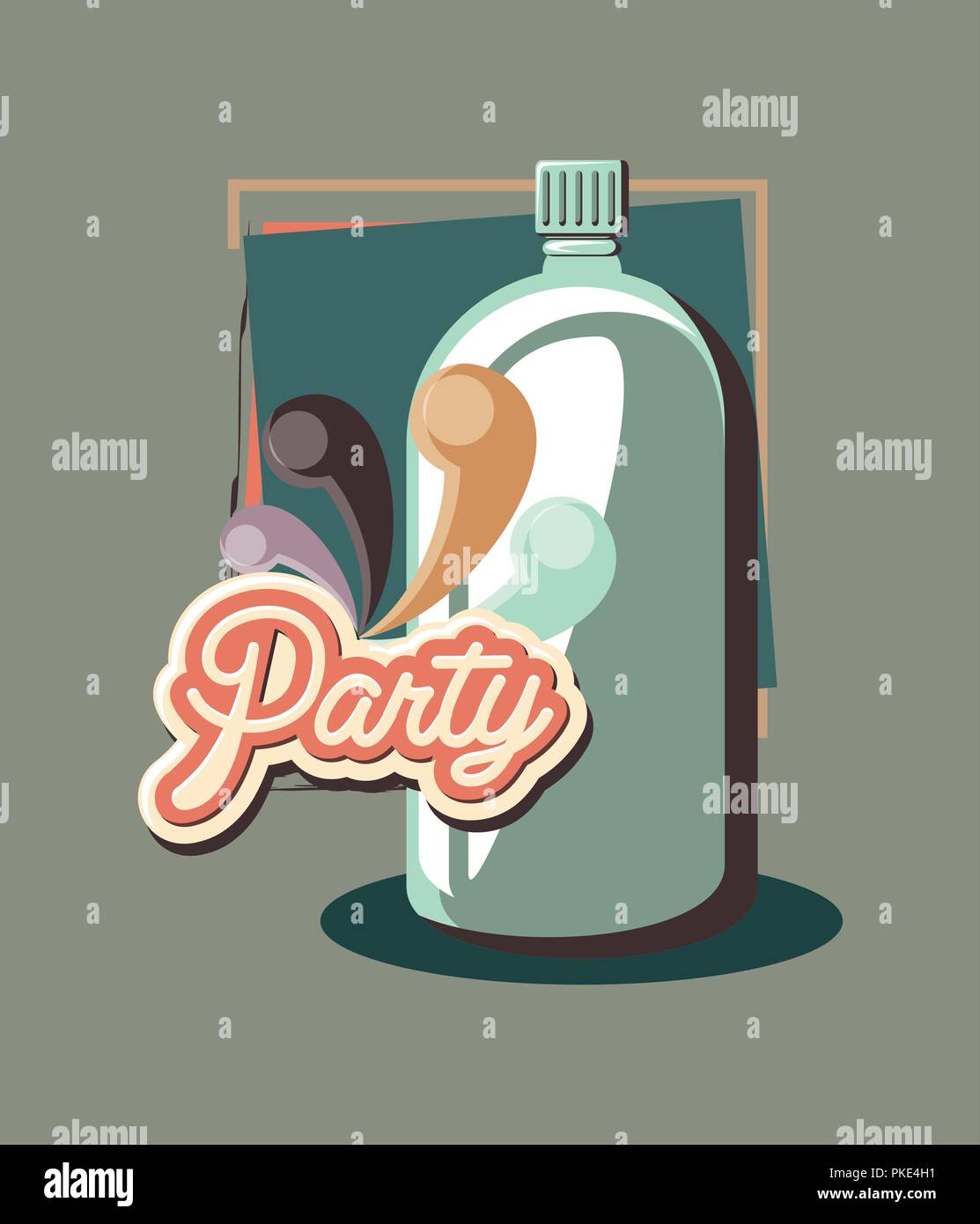 retro vintage soda bottle beverage party vector illustration Stock ...
