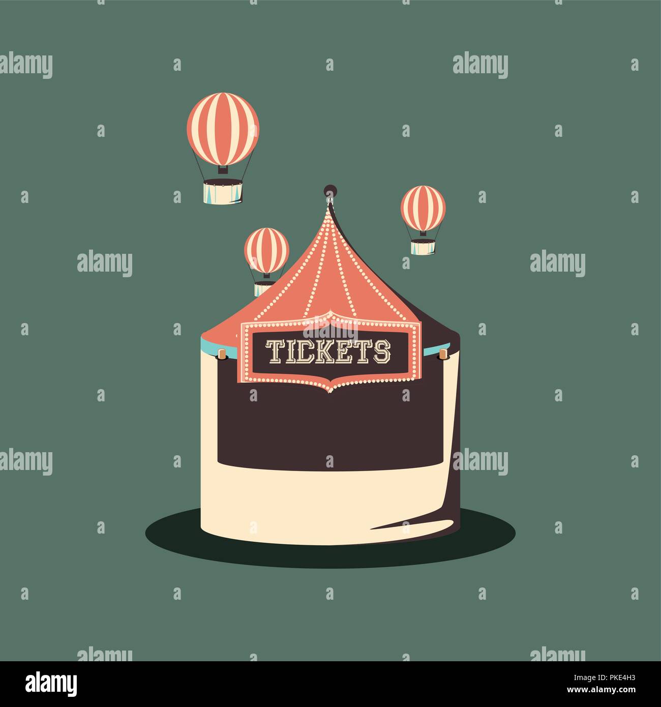 carnival tickets store icon over background, vector illustration Stock ...