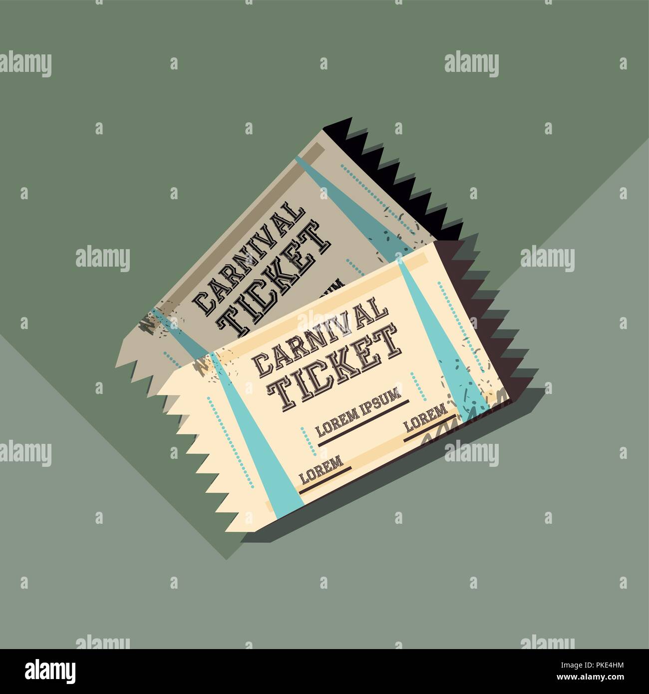 carnival tickets over green background, vector illustration Stock ...