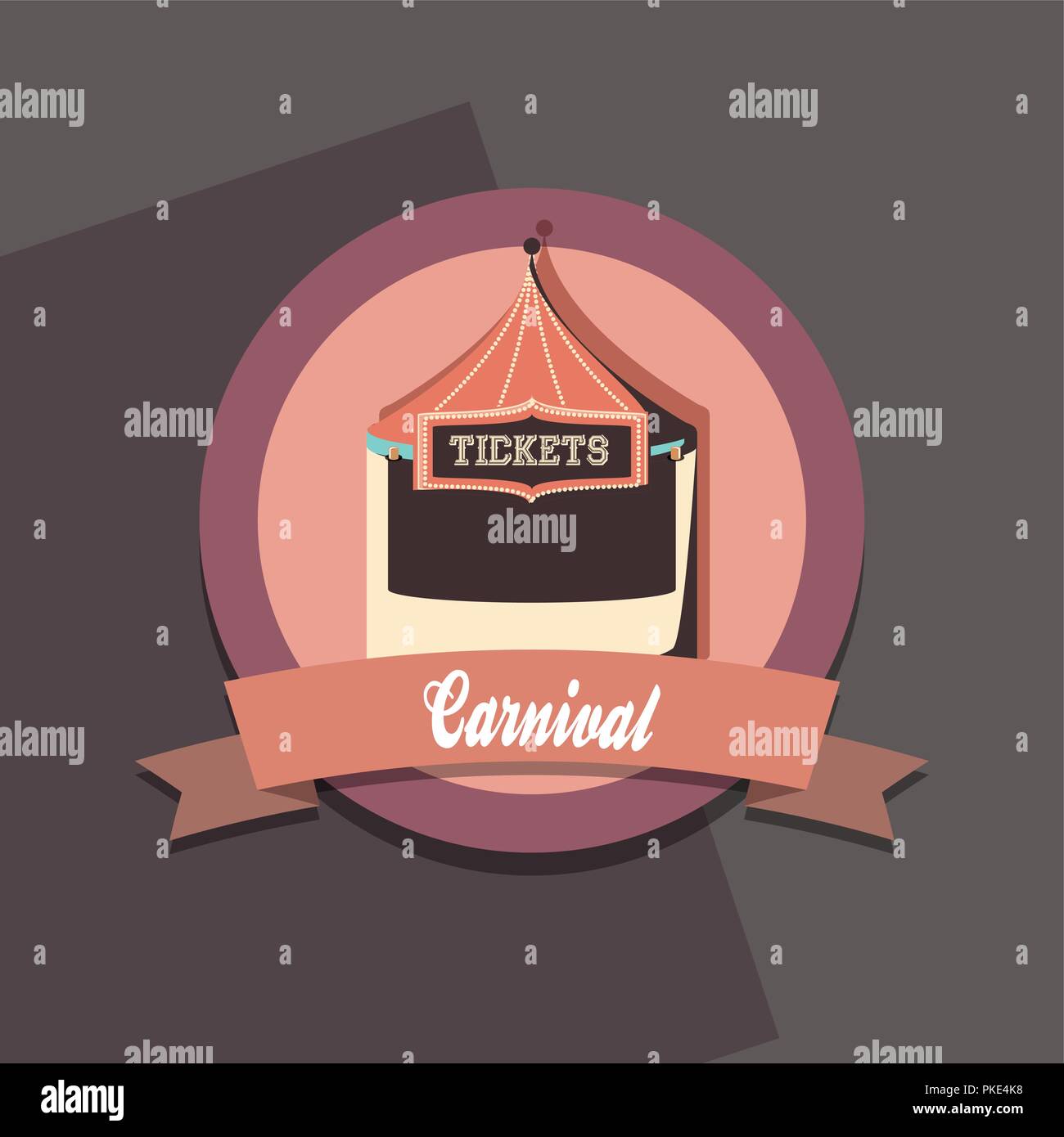 carnival tickets store icon over background, vector illustration Stock ...