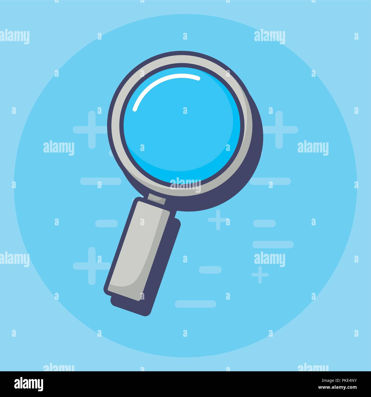 magnifying glass icon over blue background, colorful design. vector ...