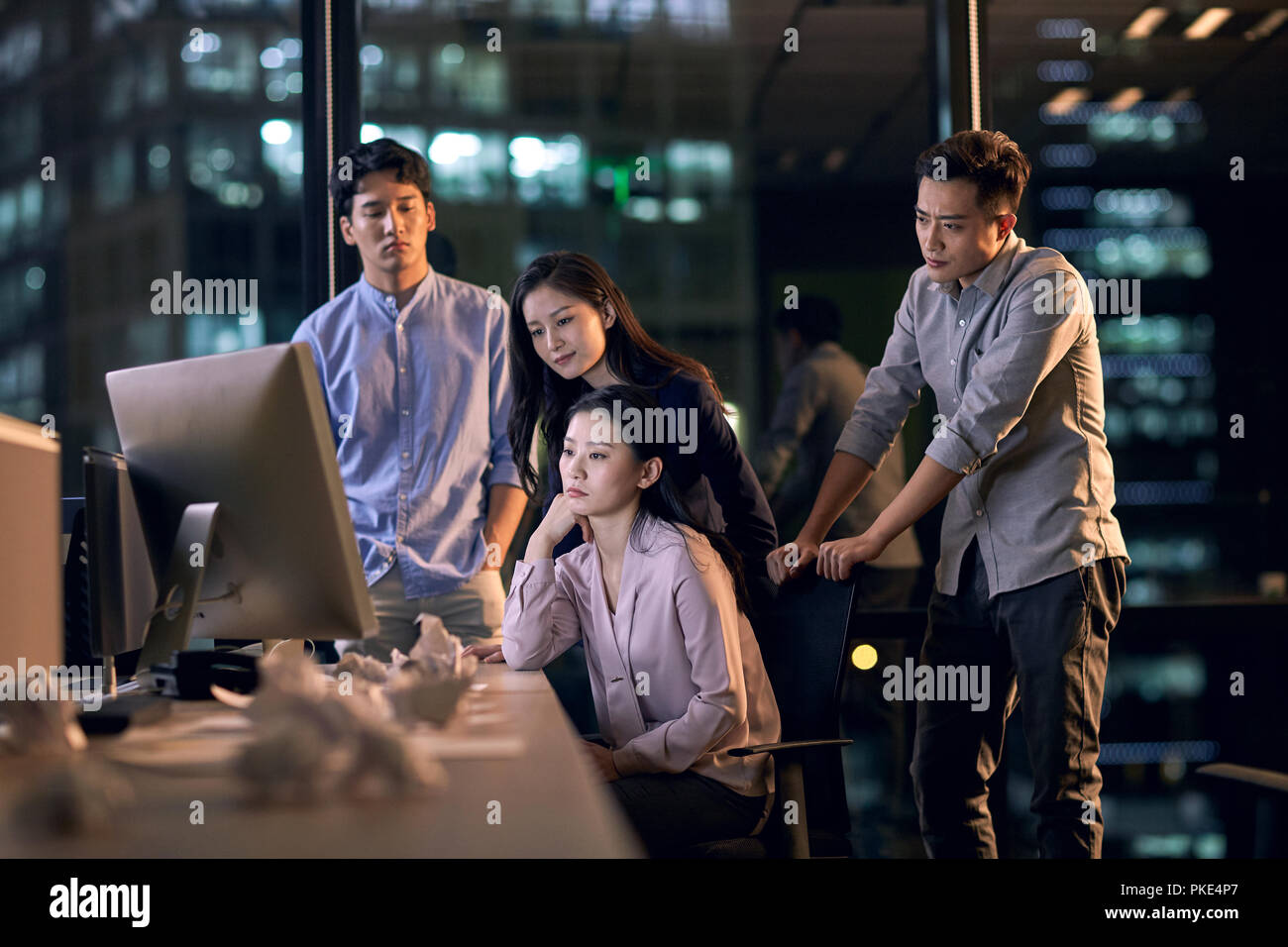 Business team to work overtime at the office Stock Photo - Alamy