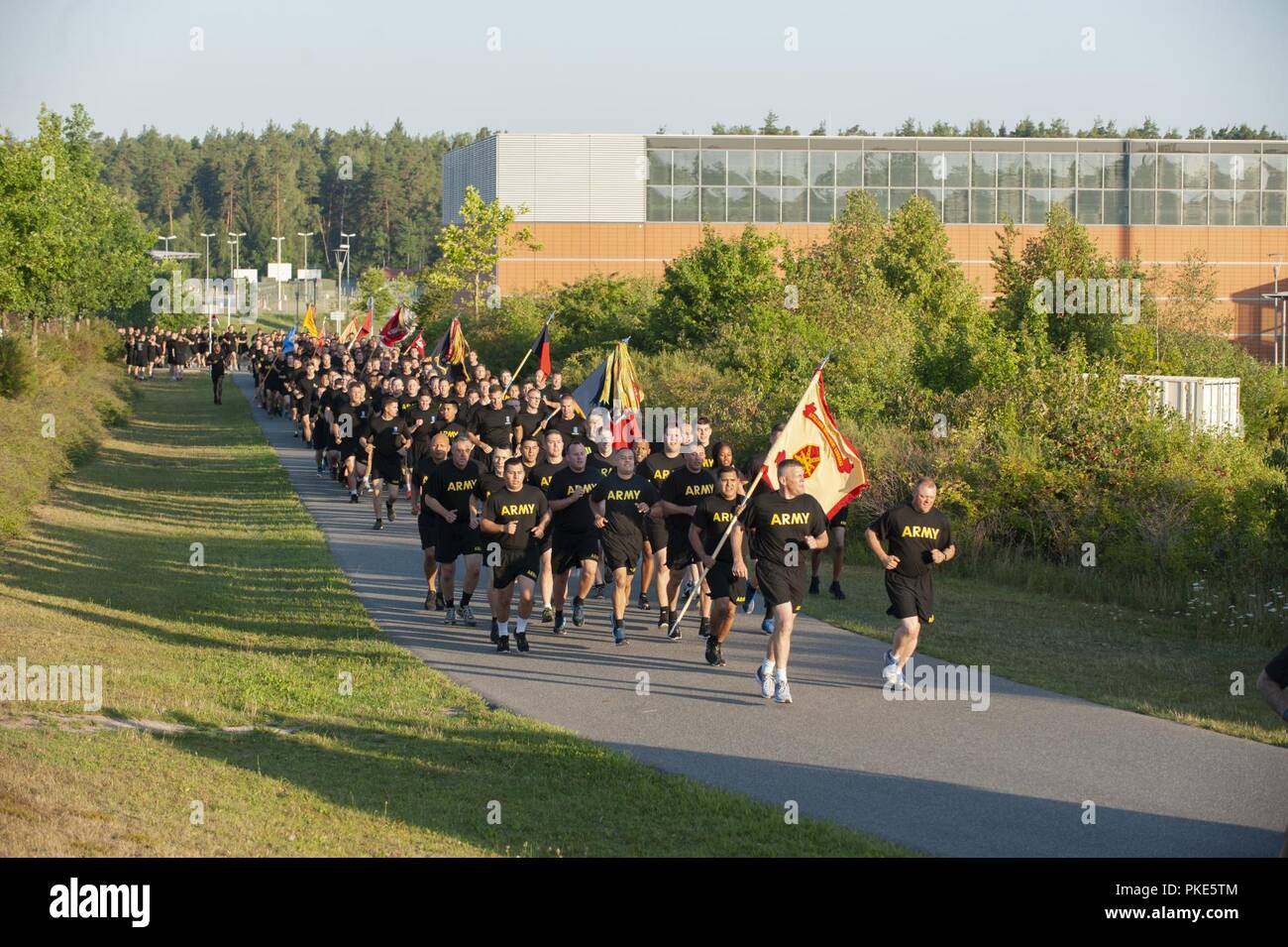 United States Army Garrison Bavaria displays its guidon during the 7th ...