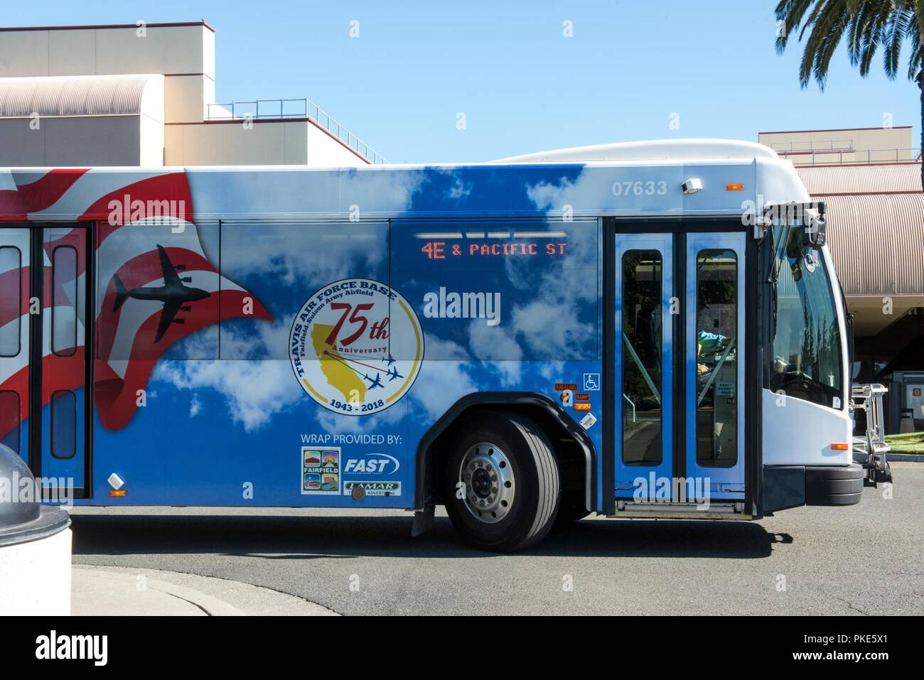 A Fairfield and Suisun Transit public bus outfitted with the 75th ...