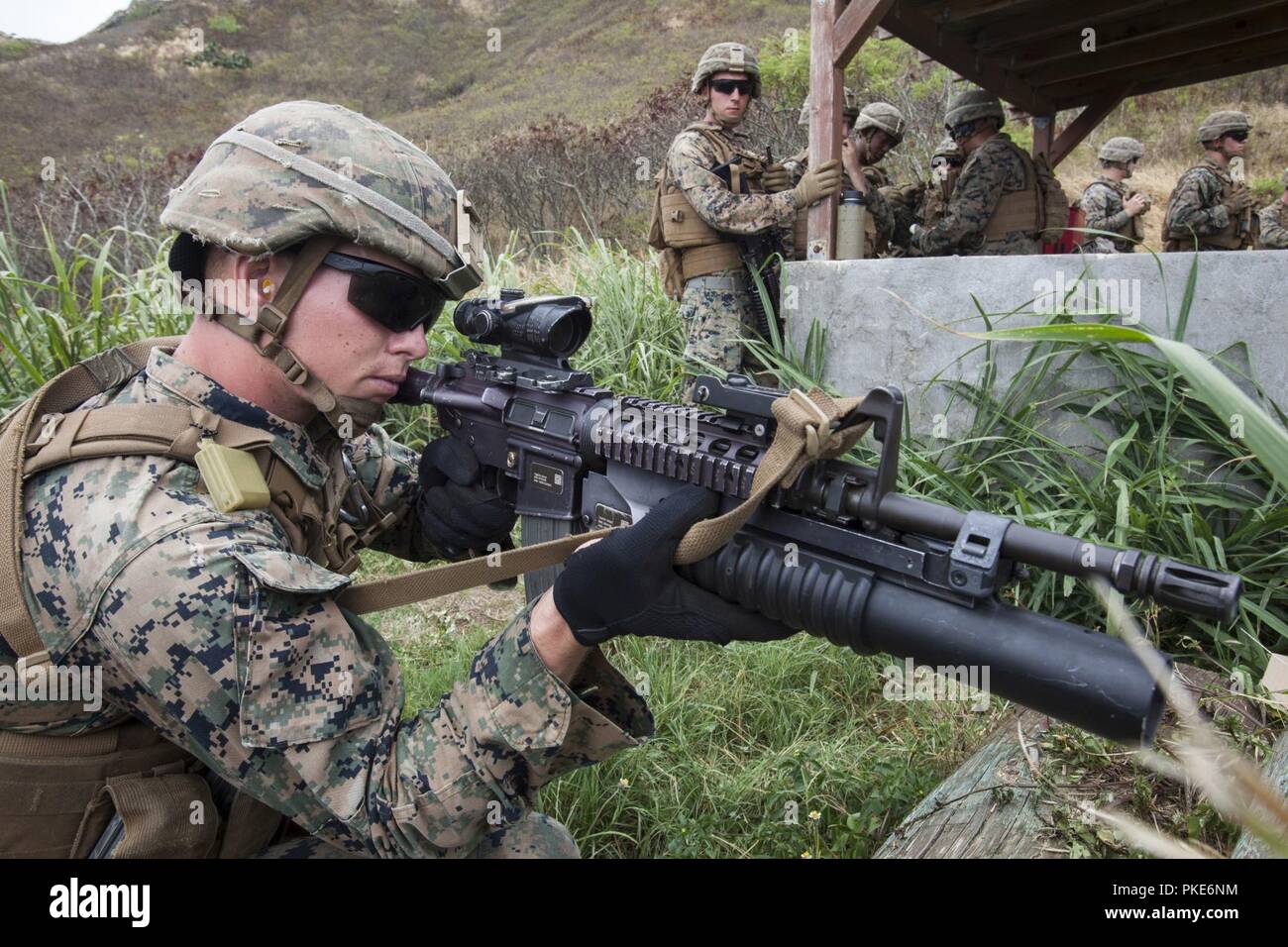 U.S. Marine Corps Lance Cpl. Caleb Hamrick, a rifleman with Lima ...