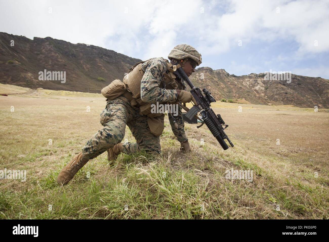U.S. Marine Corps Lance Cpl. Cameron Davidson, a rifleman with Kilo ...