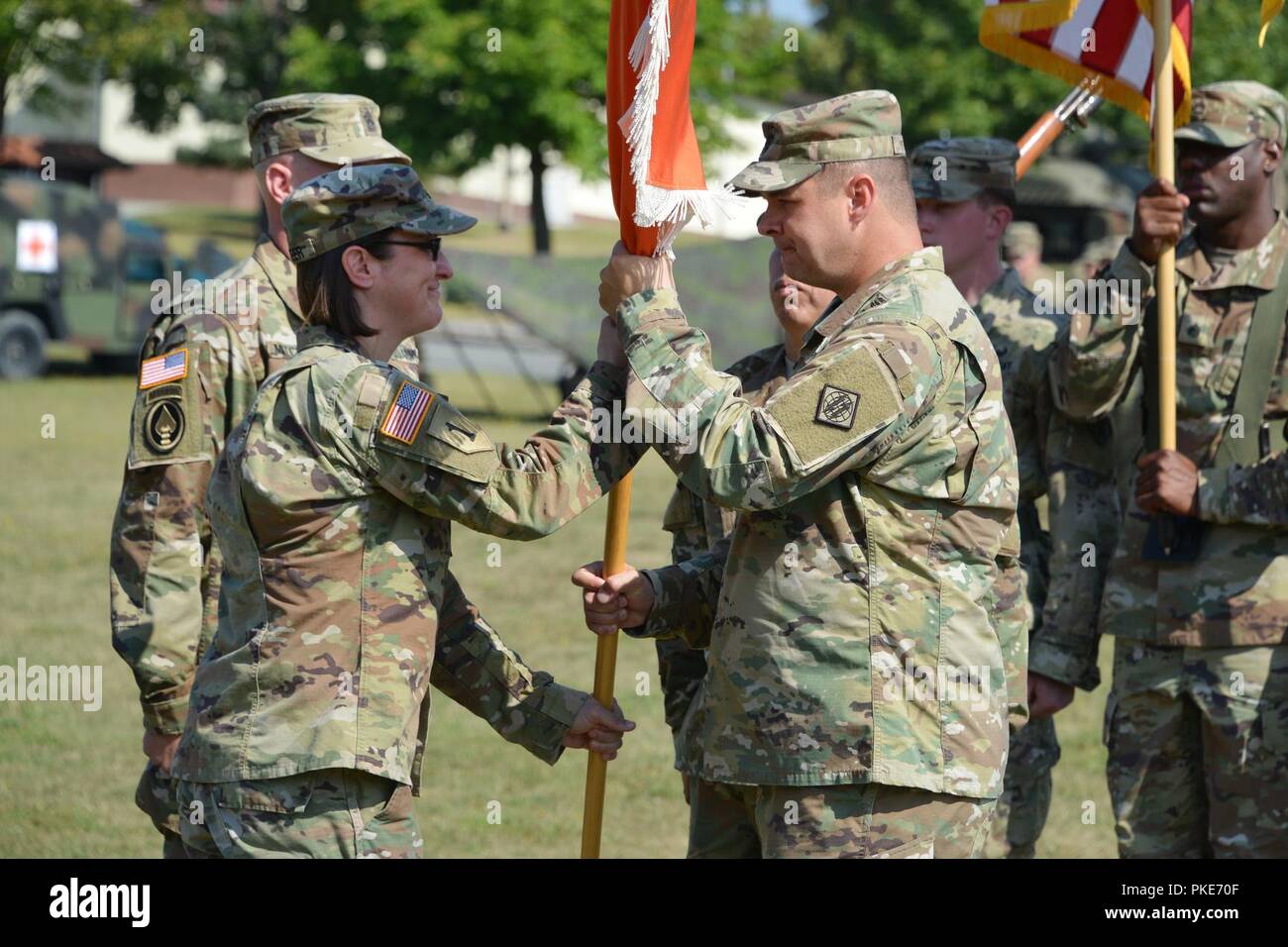The 44th Expeditionary Signal Battalion (44th ESB) outgoing Command Sgt ...