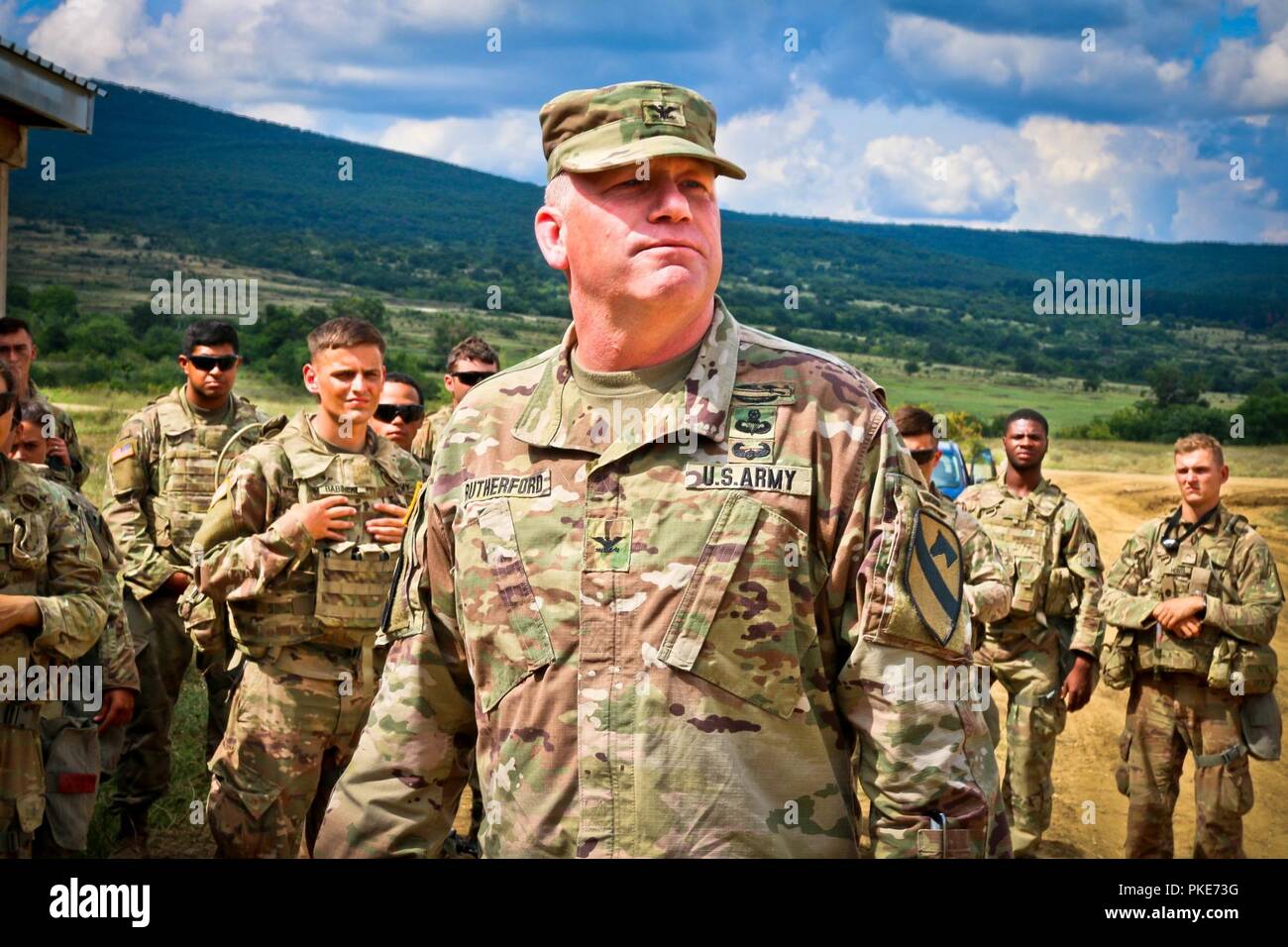 The commander of 1st armored brigade combat team hi-res stock ...