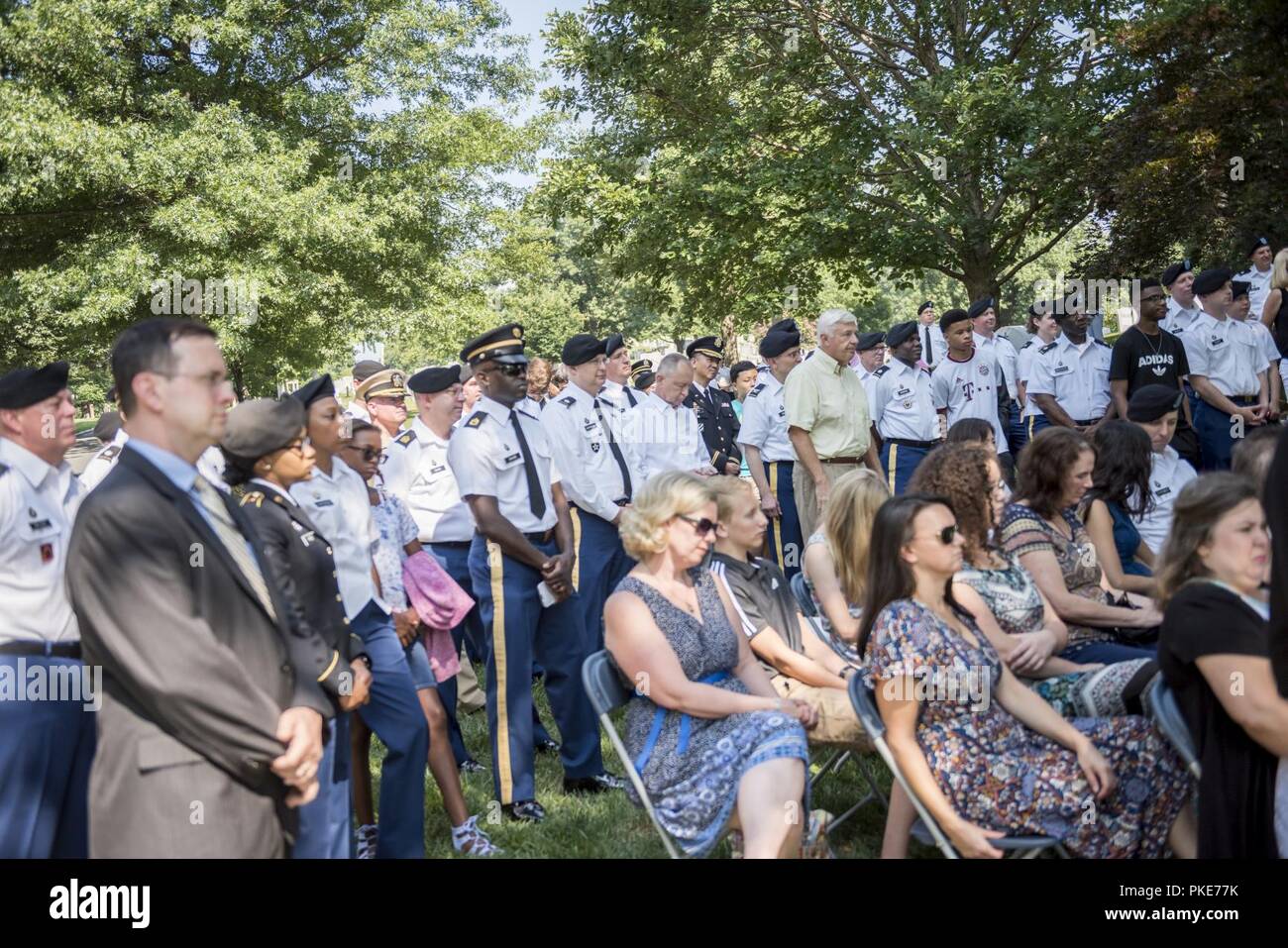 U.S. Army Chaplains and family members attend a ceremony in honor of ...