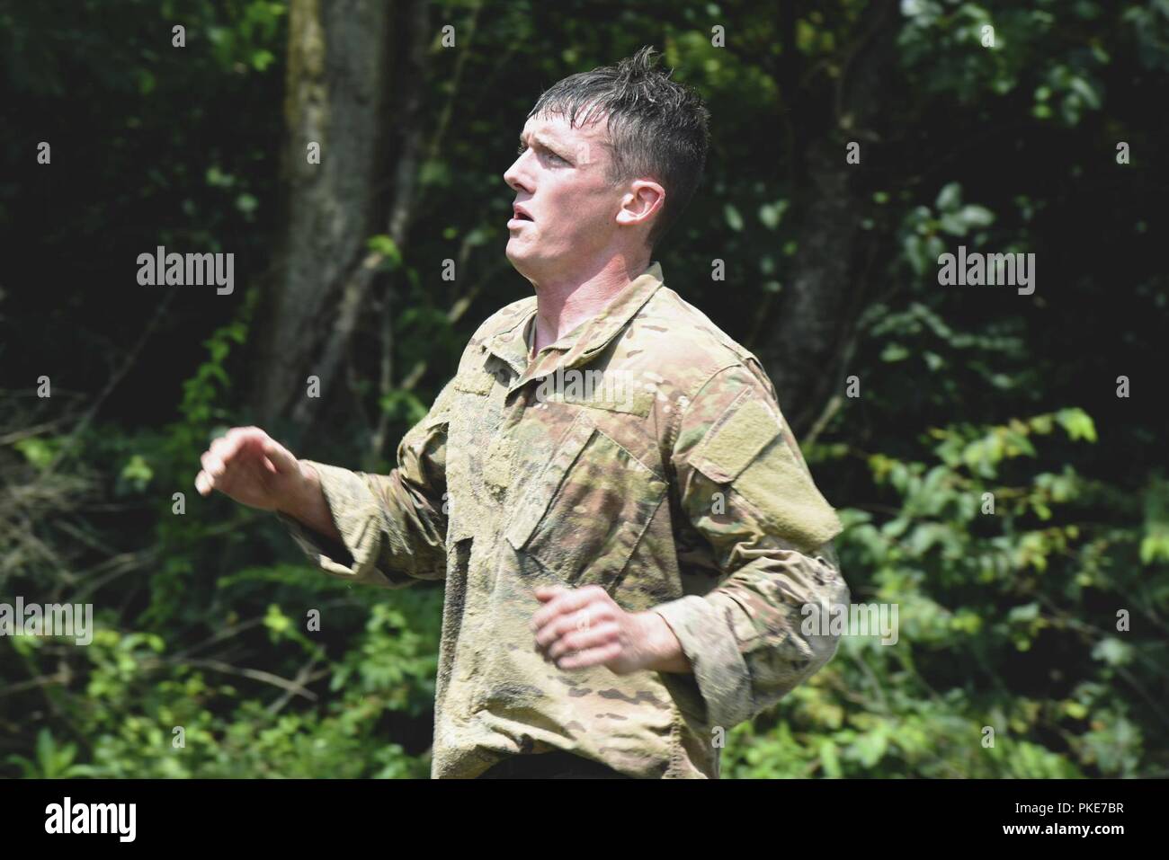 Army Sgt. Jake Moyer, an infantryman with the Virginia Army National ...