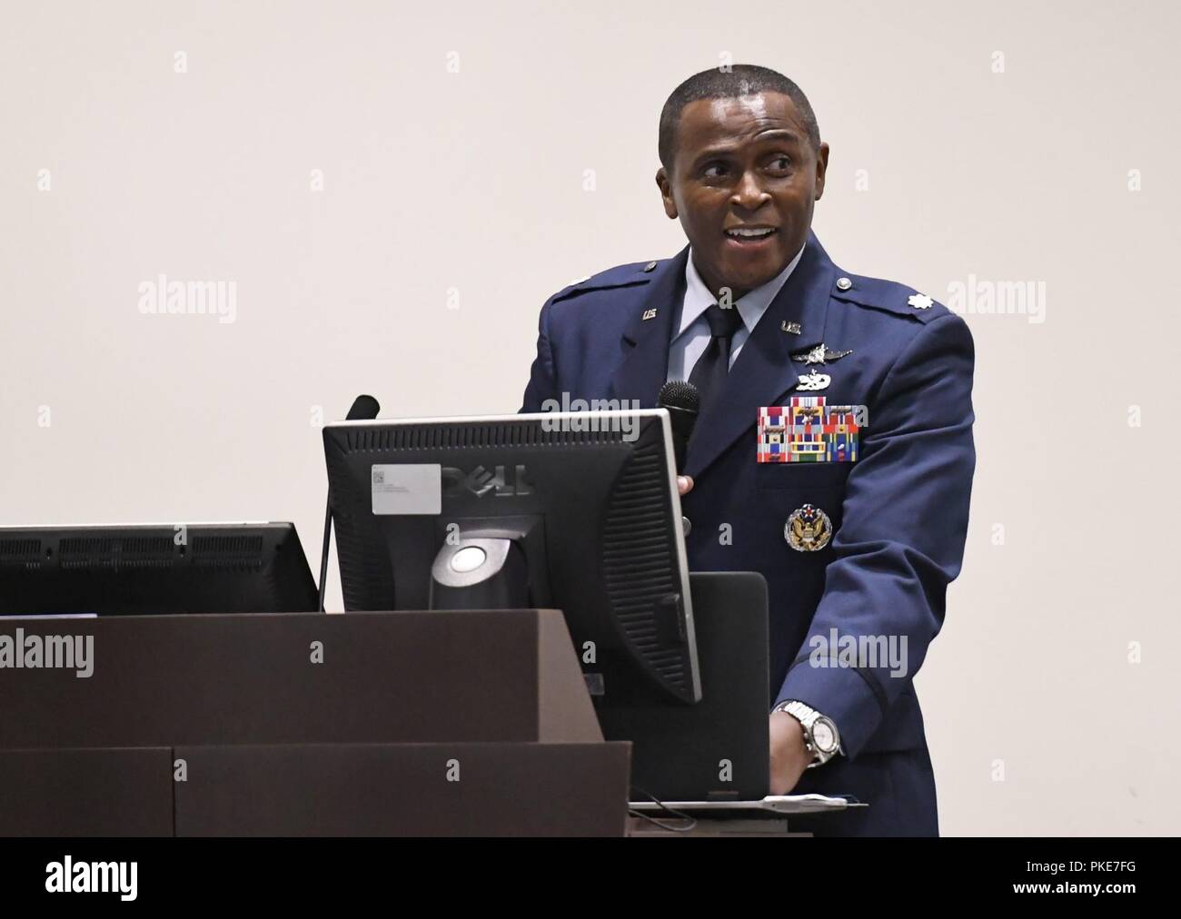 U.S. Air Force Lt. Col. Andre Johnson, incoming 338th Training Squadron ...