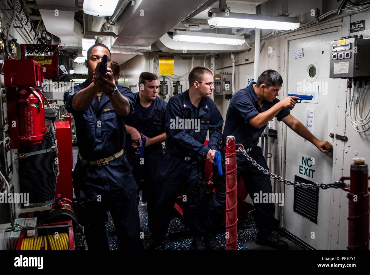 OCEAN (July 27, 2018) – Sailors conduct security reaction force ...