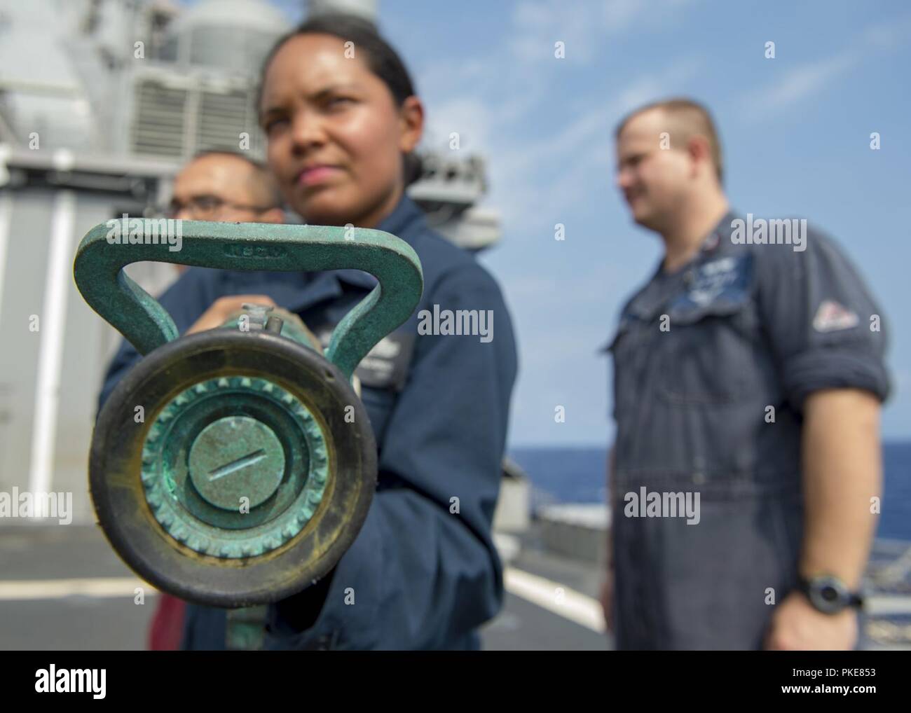 Flight deck firefighting drill hi-res stock photography and images - Alamy