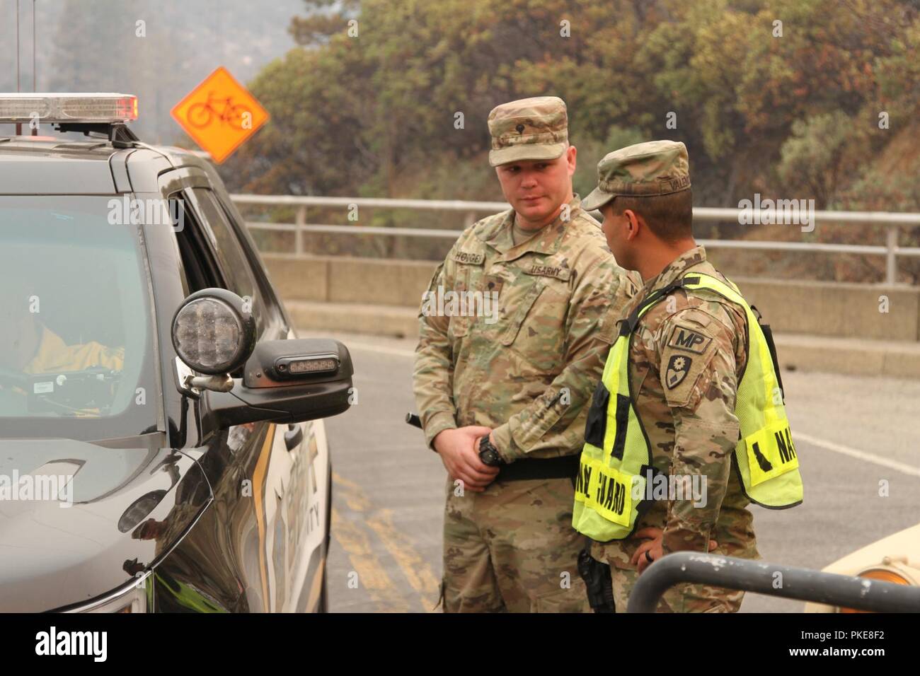 California Army National Guardsmen Spc. Cameron Hodges and Sgt. Jesus ...