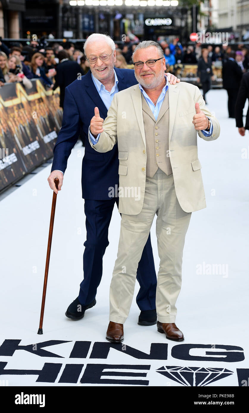 Sir Michael Caine (left) and Ray Winstone arriving for the King of ...