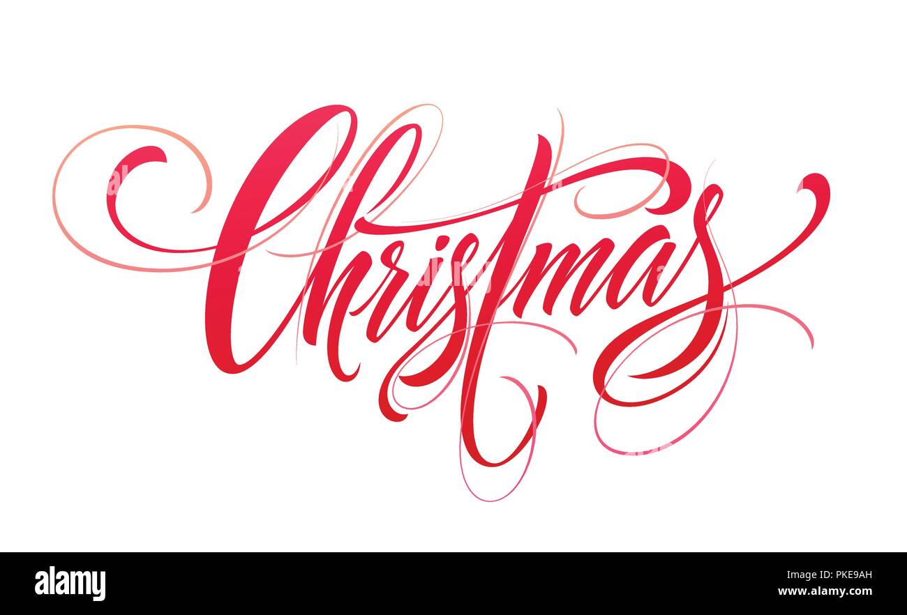 Christmas hand drawn lettering Stock Vector Image & Art - Alamy
