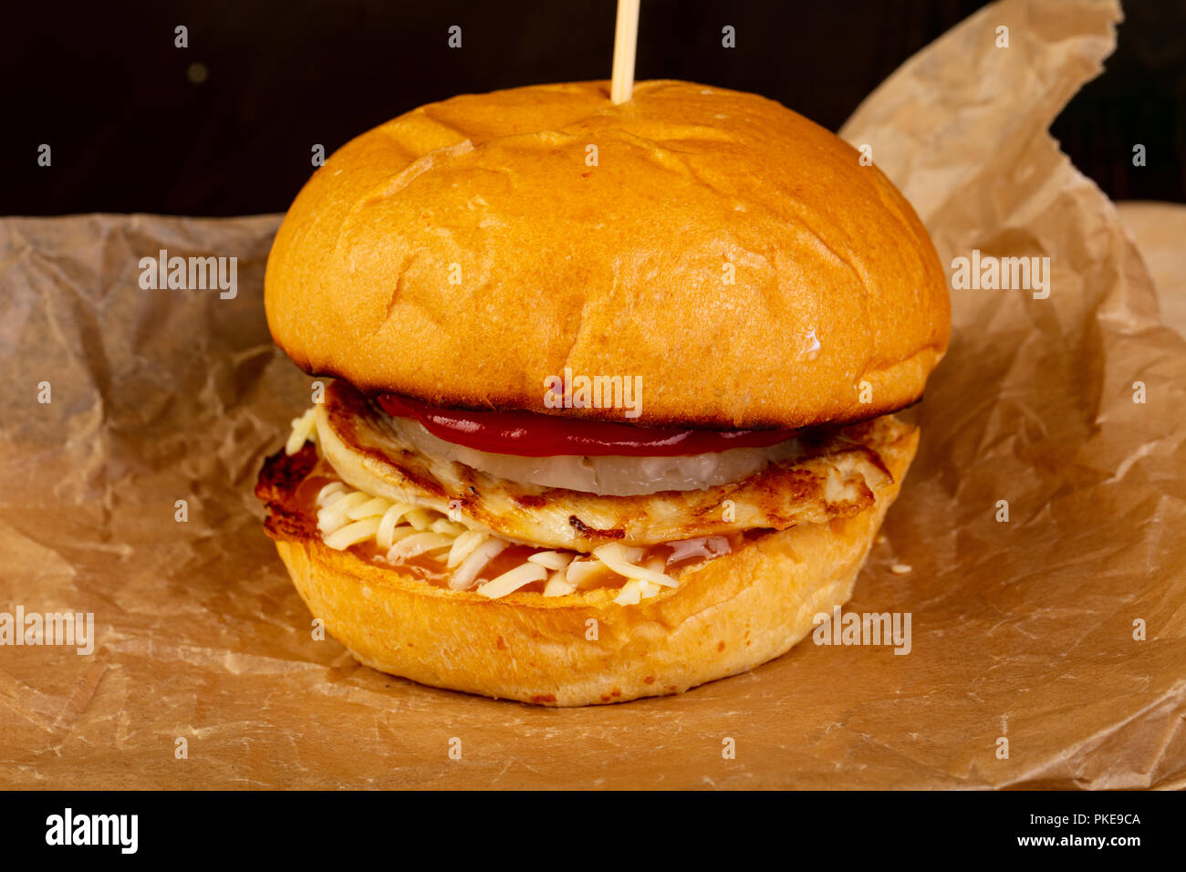 Tasty homemade burger with meat and cheese Stock Photo - Alamy