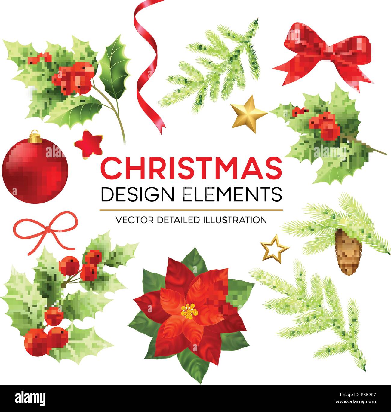 Christmas design elements set Stock Vector Image & Art - Alamy