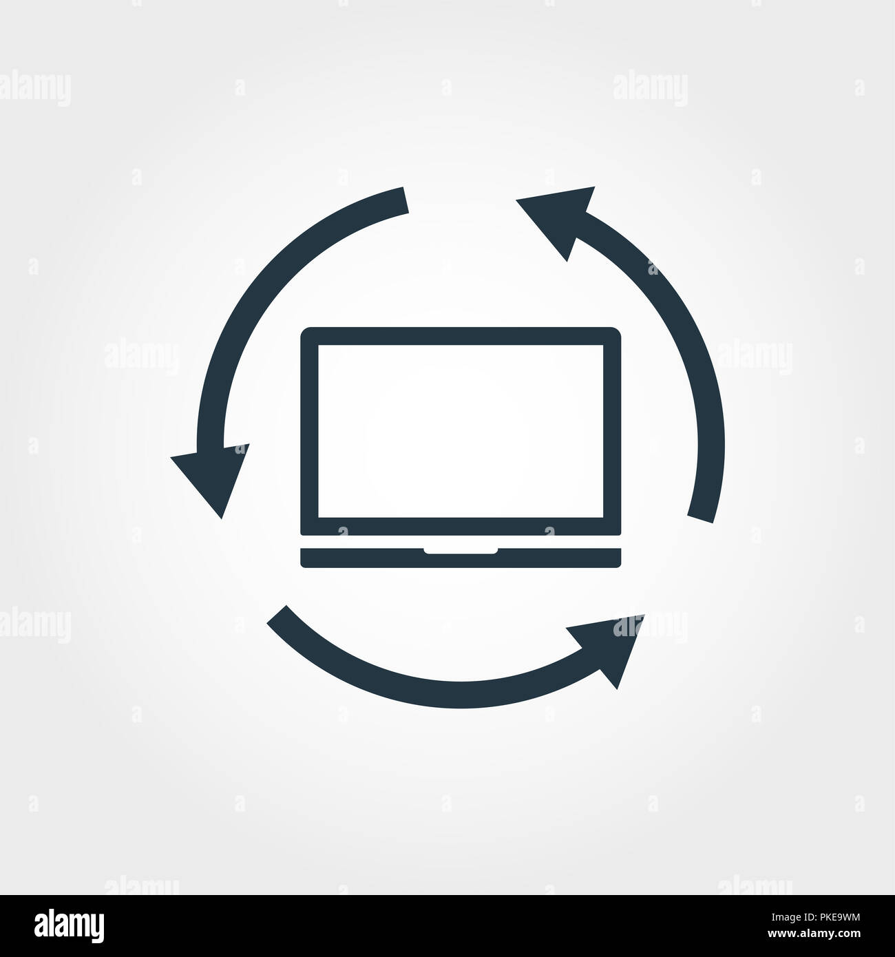 Recyclable Laptop icon. Monochrome style design from collection. UI ...