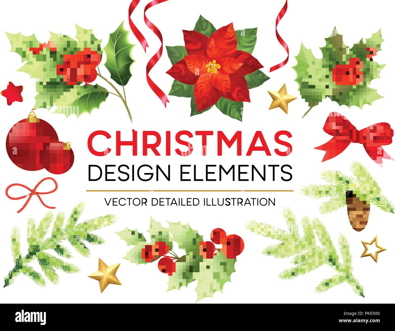 Christmas design elements set Stock Vector Image & Art - Alamy