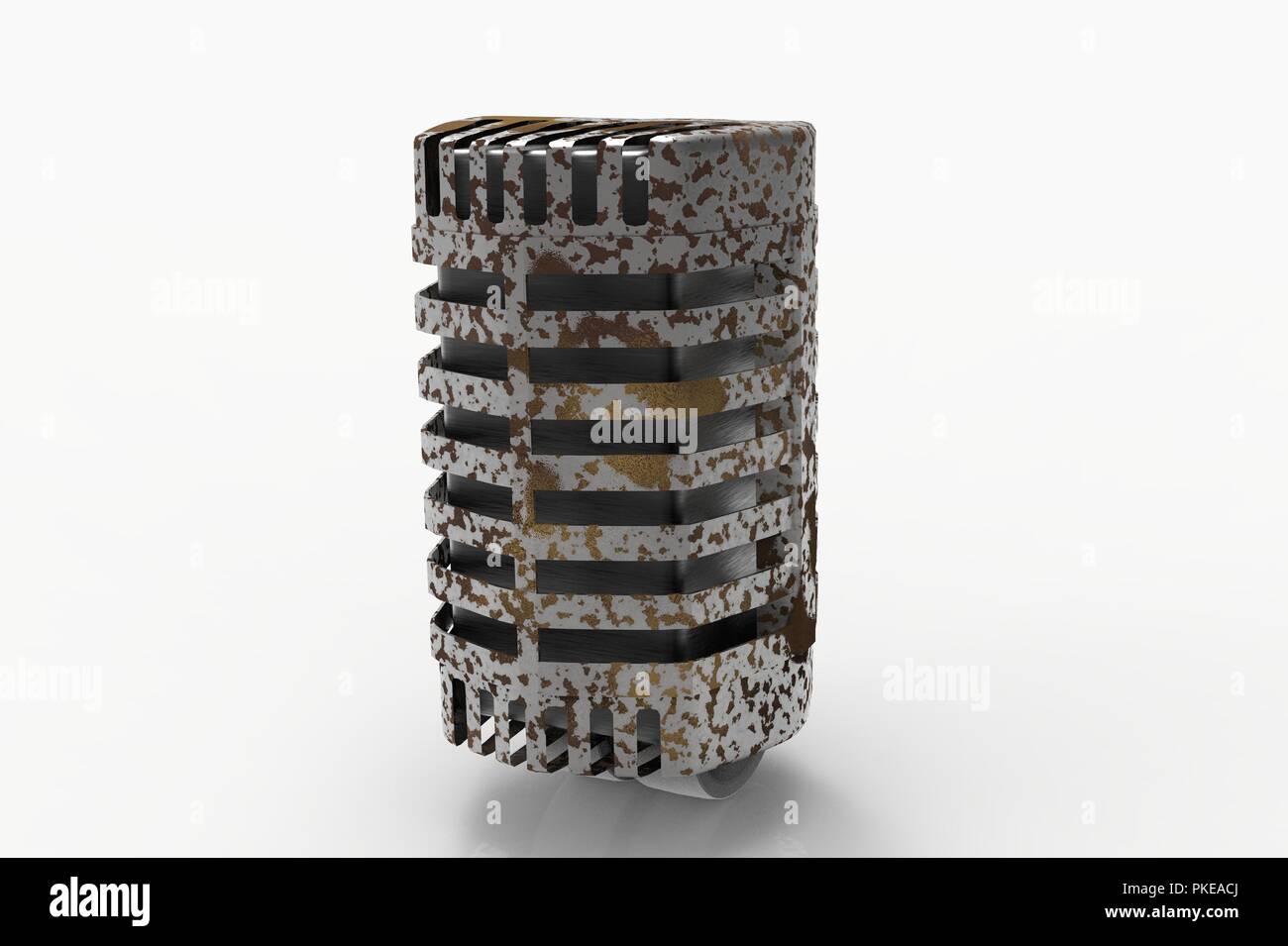 Vintage rusty studio microphone 3D Stock Photo - Alamy