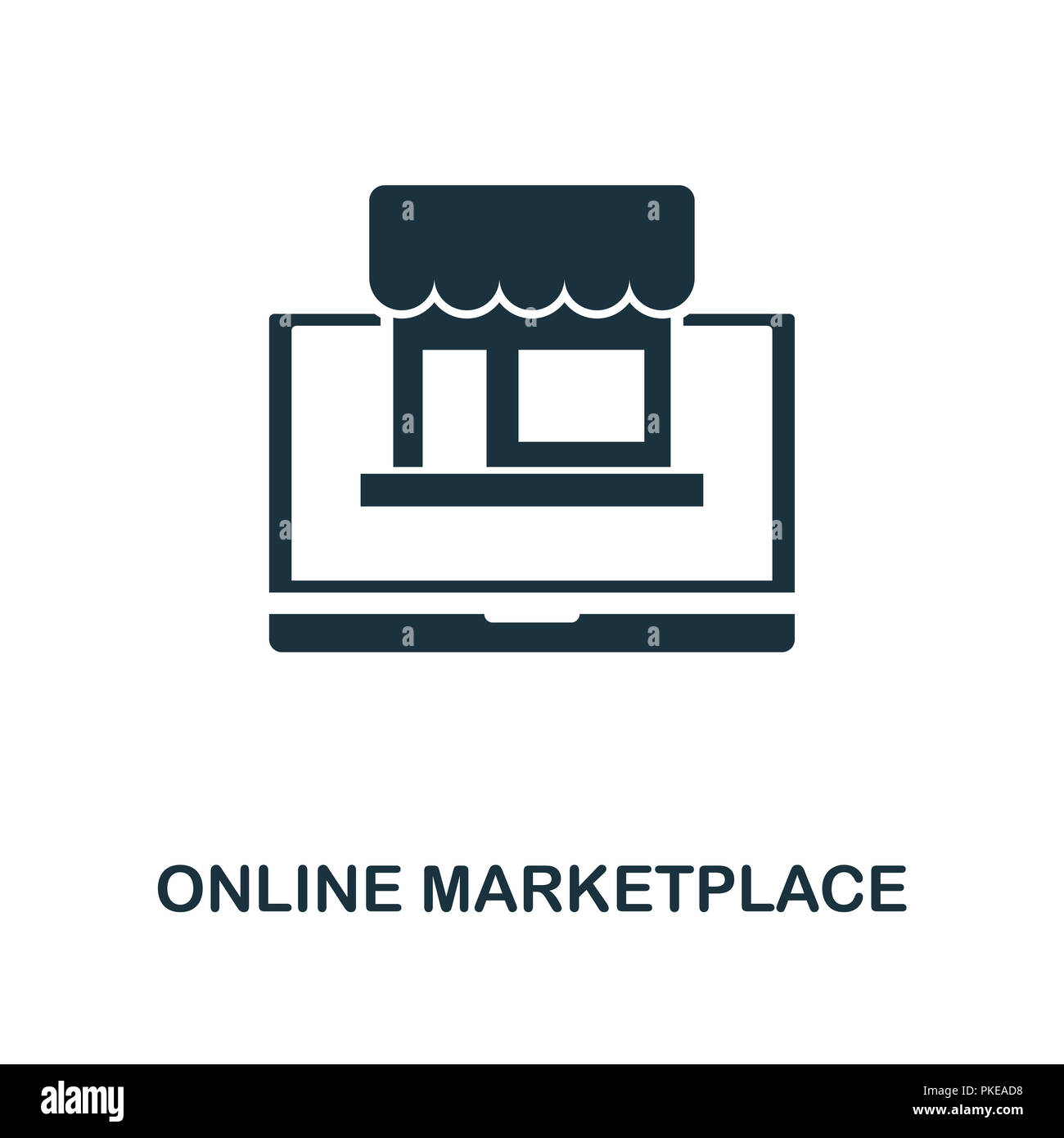 Online Marketplace icon. Monochrome style design from e-commerce ...