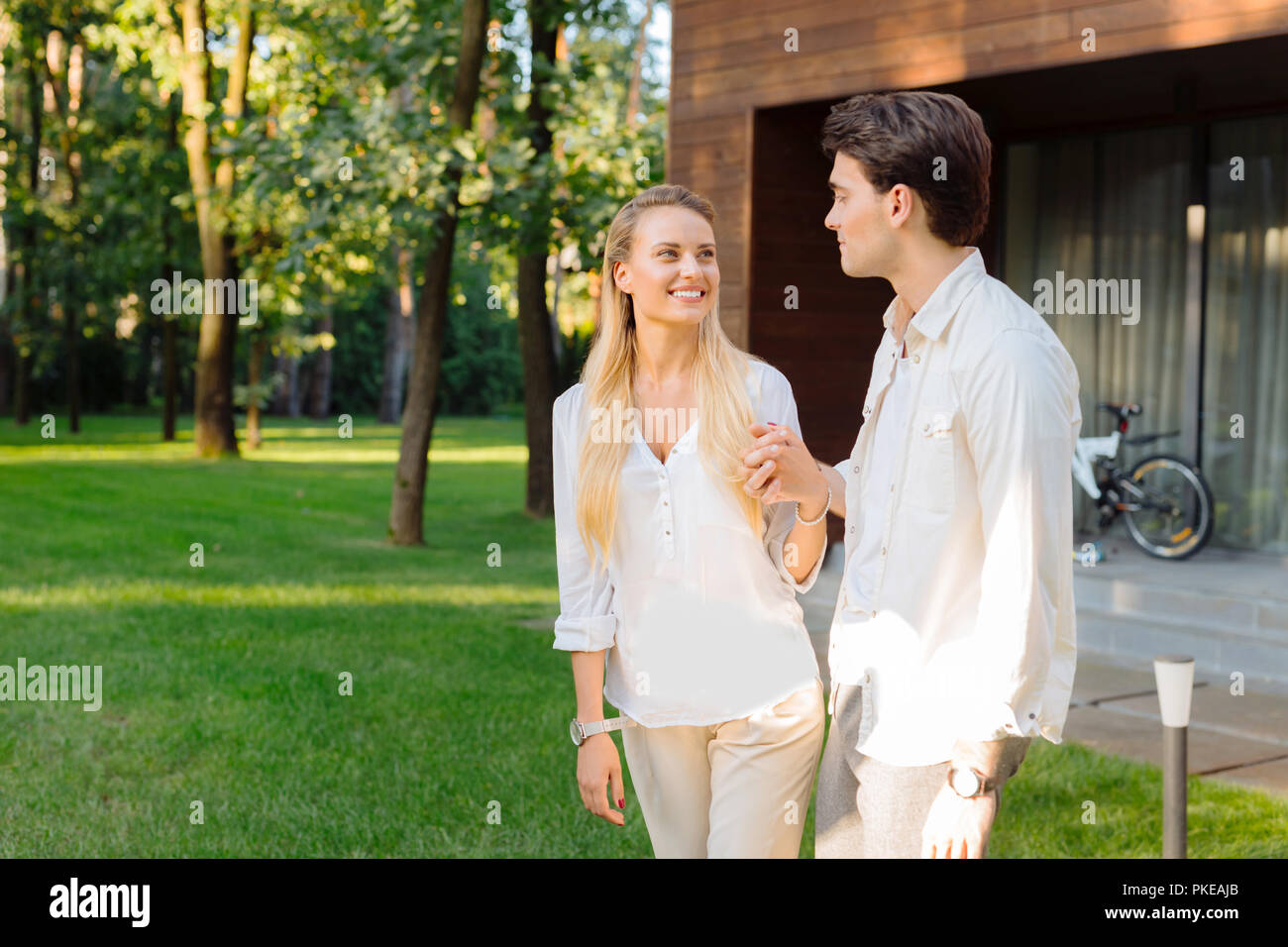 Joyful couple enjoying outdoor hi-res stock photography and images - Alamy