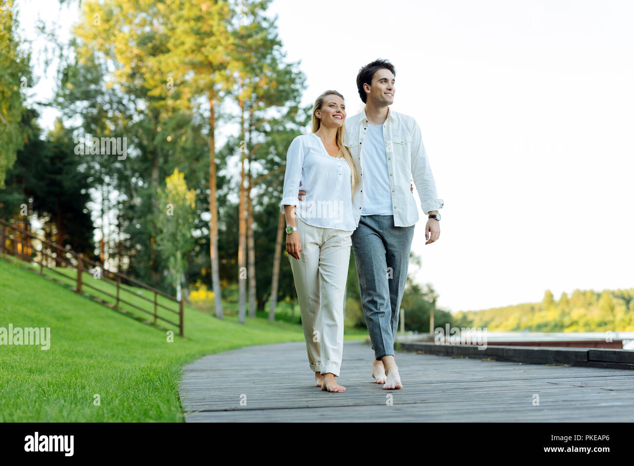 Happy man walk wood hi-res stock photography and images - Alamy