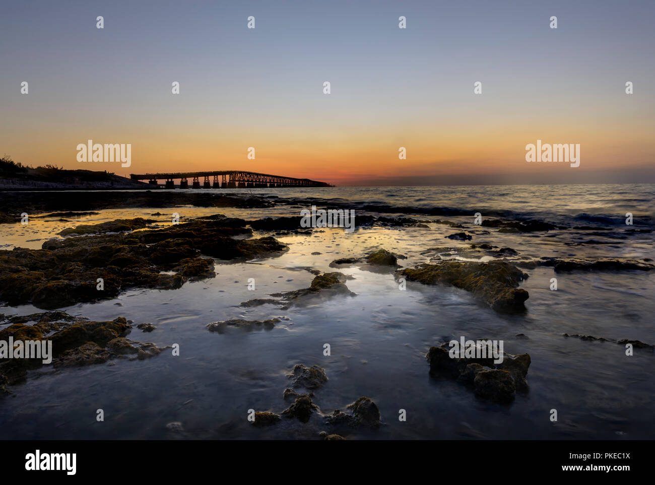 Looking at Old Bahia Honda Rail Bridge from Spanish Harbor Key at ...